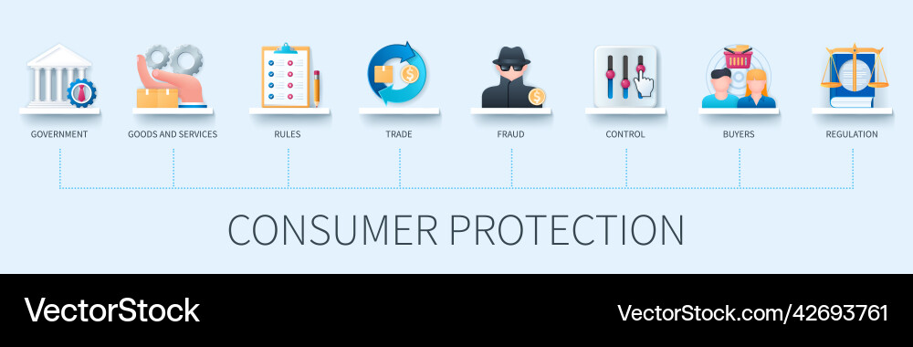 Consumer protection infographics in 3d style Vector Image