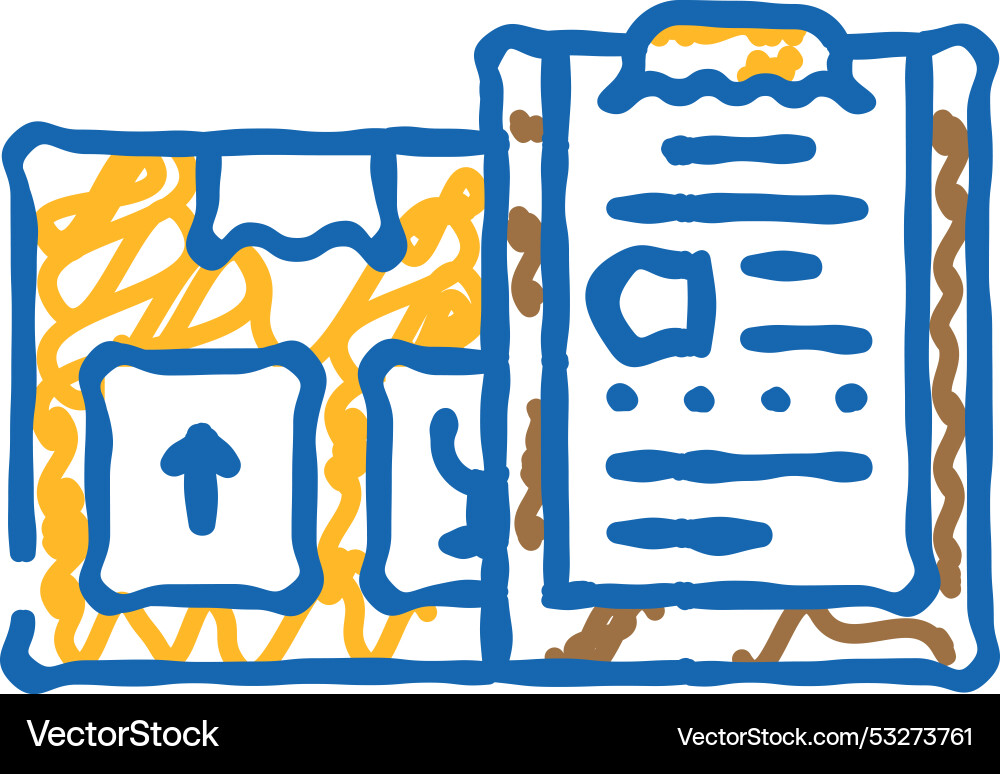 Documents of import and export icon doodle Vector Image