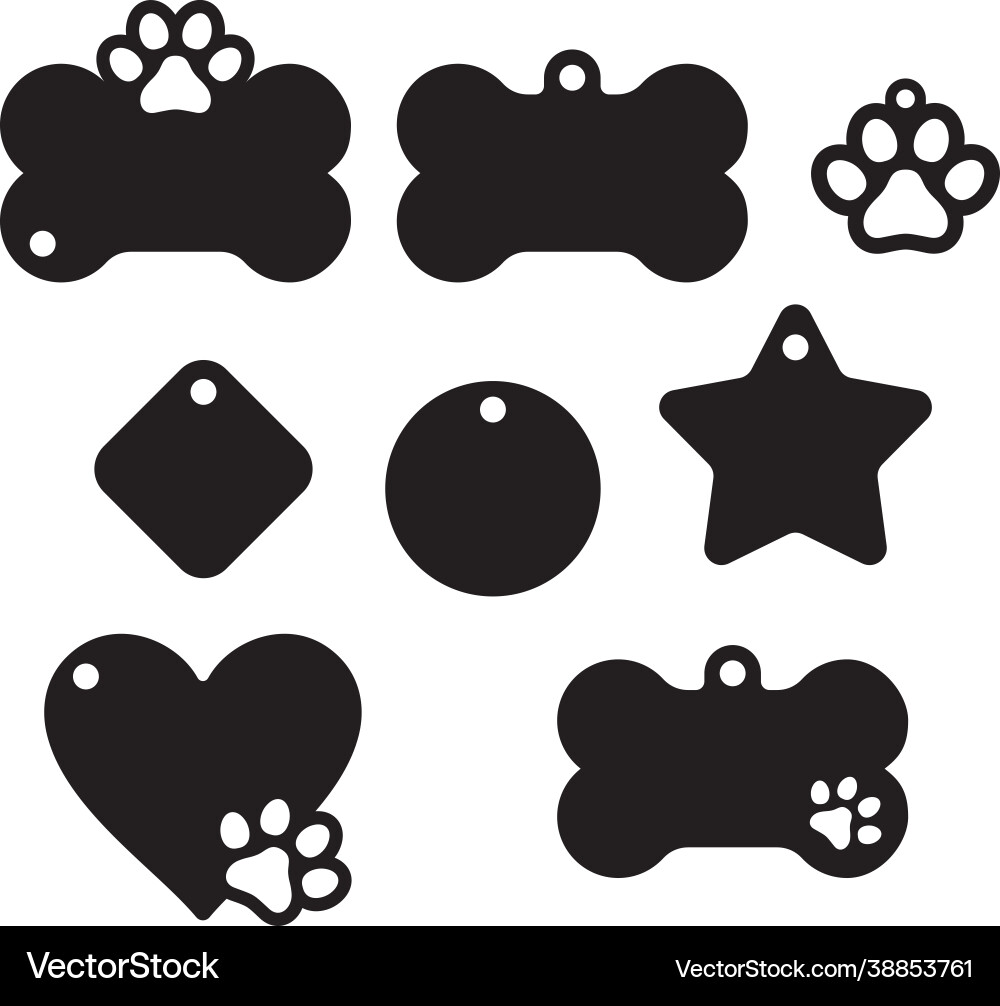 Dog tags collection Royalty Free Vector Image - VectorStock