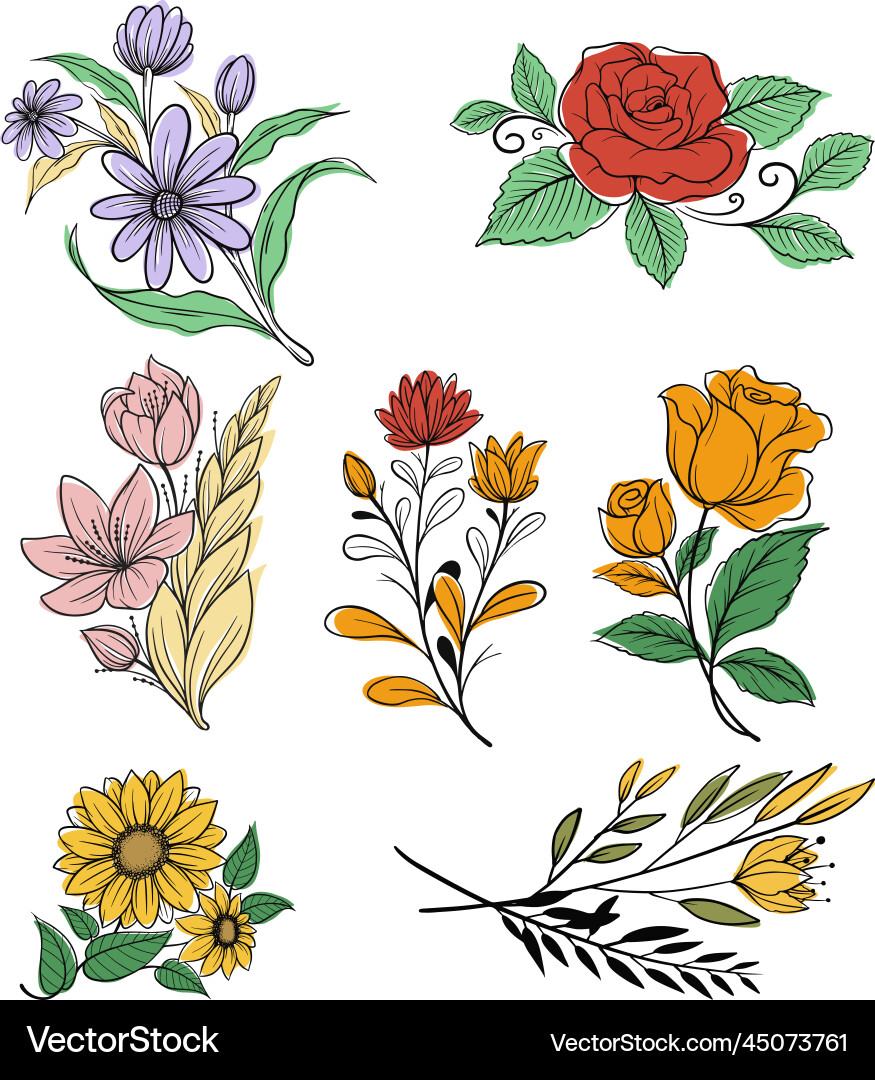Drawing-flower-summer Royalty Free Vector Image