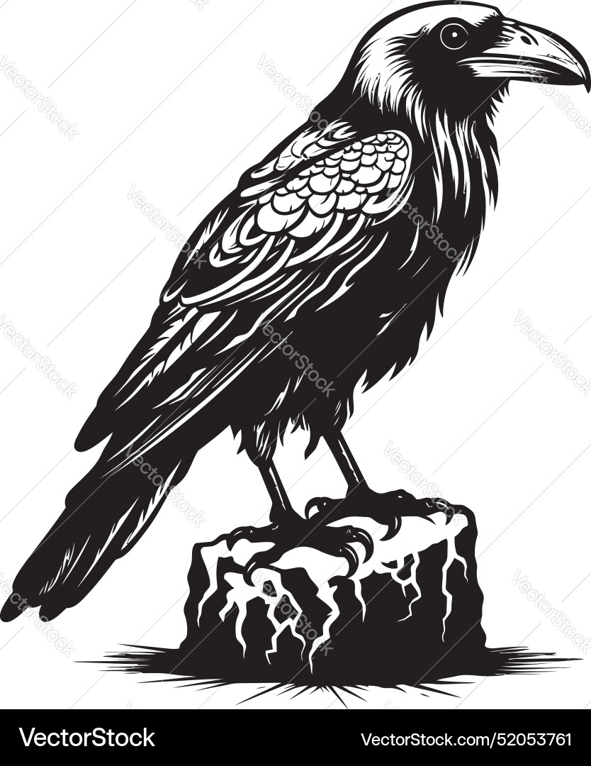 Grim ravens roost logo design sanctum Royalty Free Vector