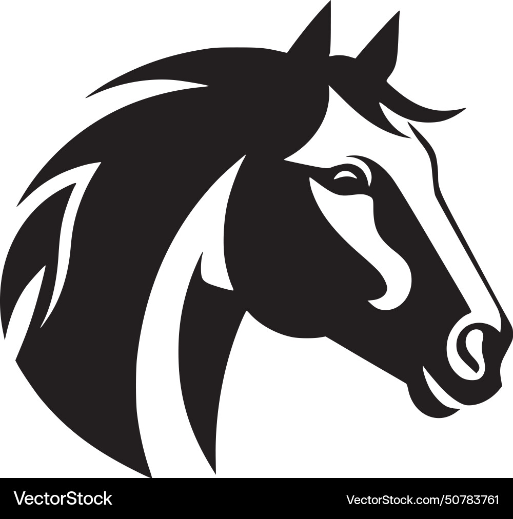 Horse - black and white Royalty Free Vector Image