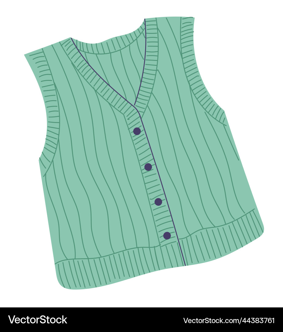 Knitted vest element of winter clothes Royalty Free Vector