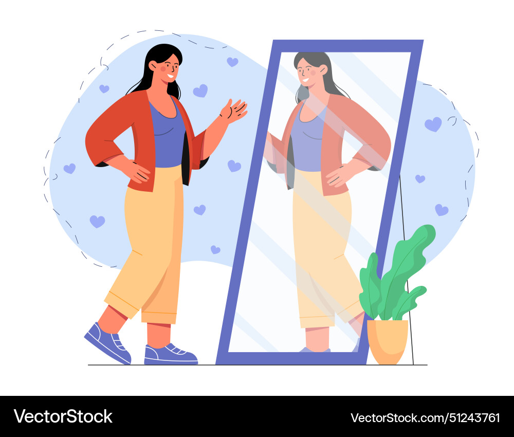 Love yourself woman concept Royalty Free Vector Image