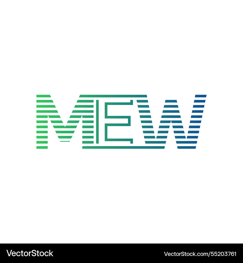 Modern mew logo design letter minimalist Vector Image