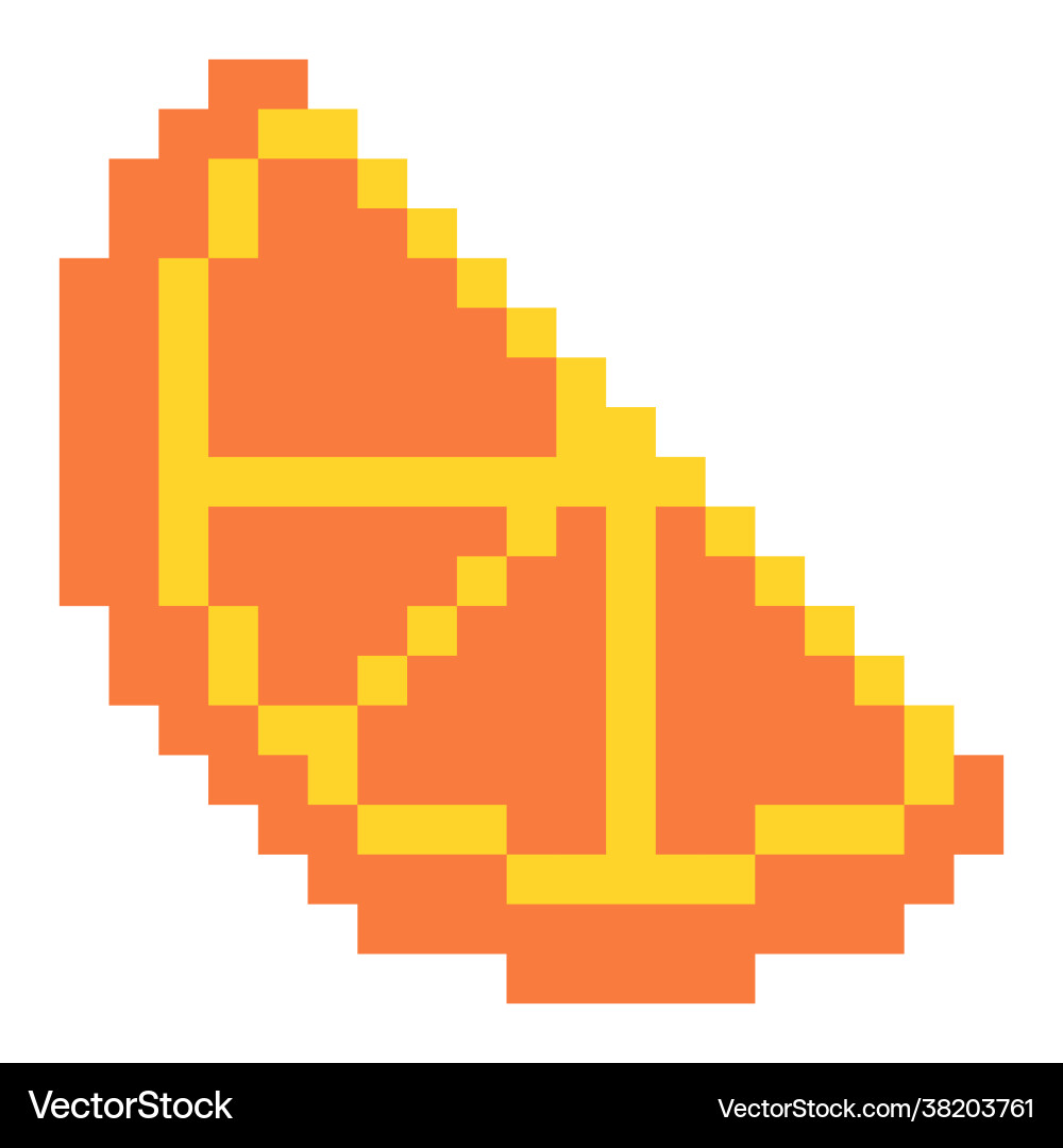 Orange fruit slices for 8 bit game assets Vector Image