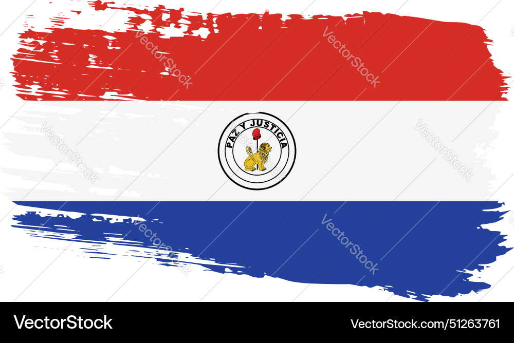 Paraguay back side flag wide brush stroke Vector Image