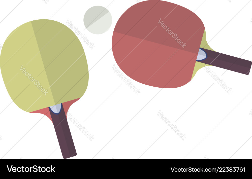 Ping Pong Rackets - Flat Style Royalty Free Vector Image