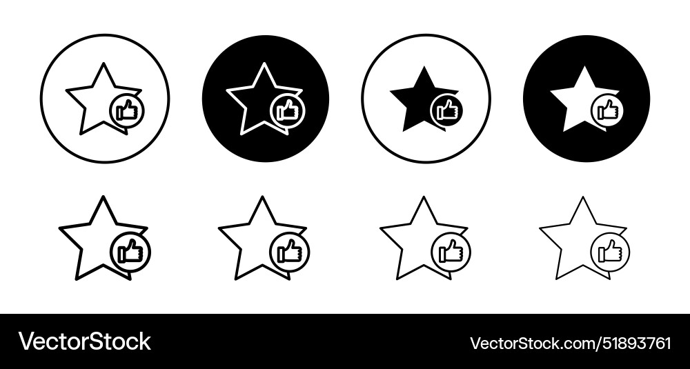 Review star icon set collection Royalty Free Vector Image