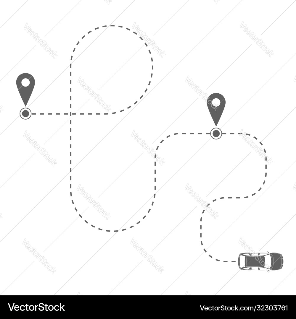 Route car Royalty Free Vector Image - VectorStock