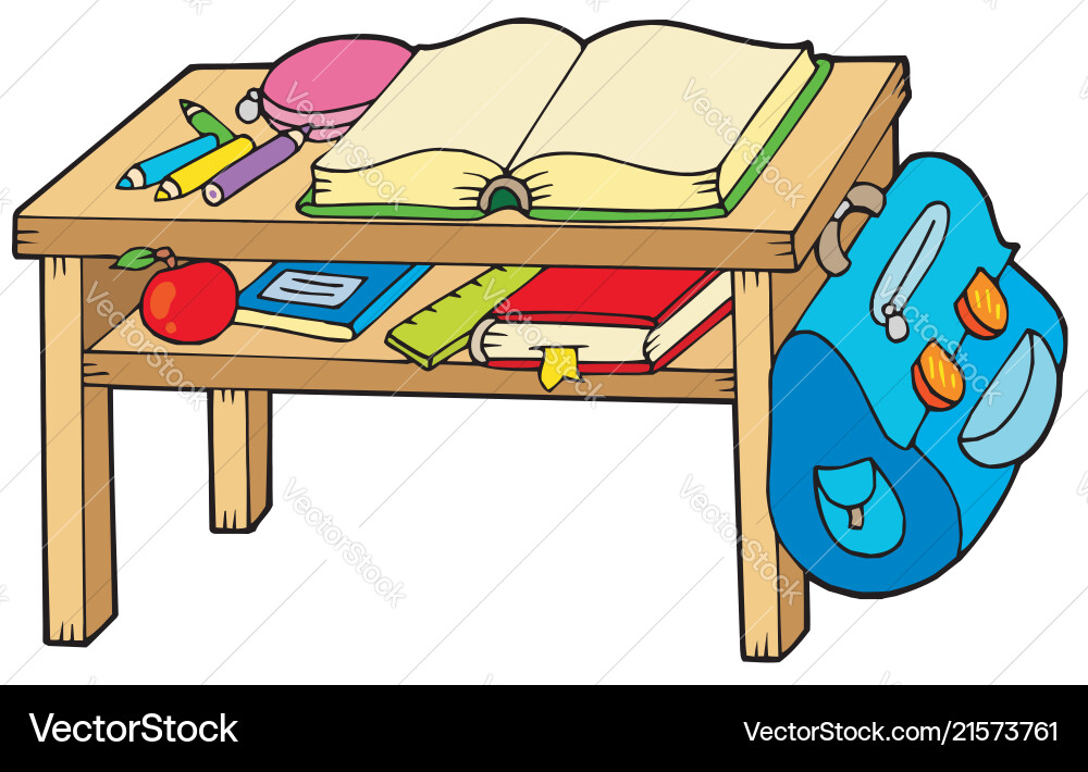 School table Royalty Free Vector Image - VectorStock