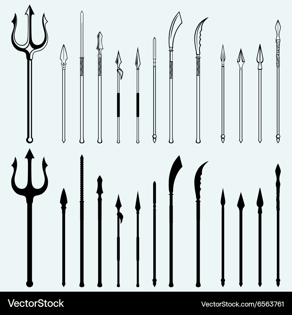 Set spear Royalty Free Vector Image - VectorStock
