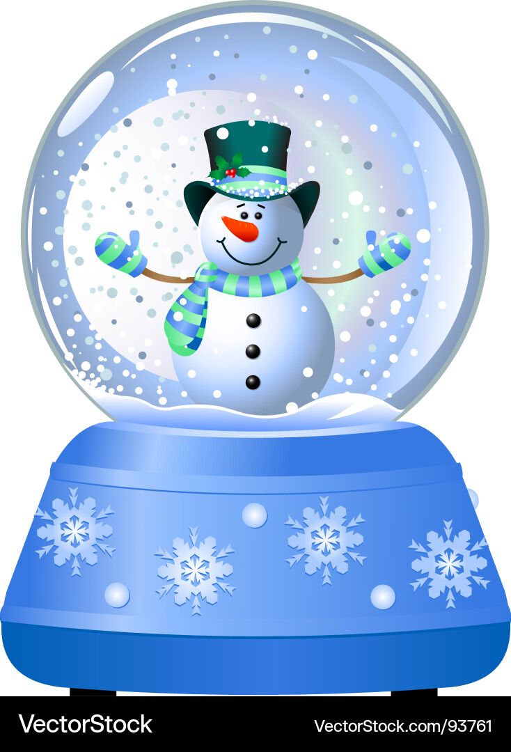 Snowman in snow globe Royalty Free Vector Image