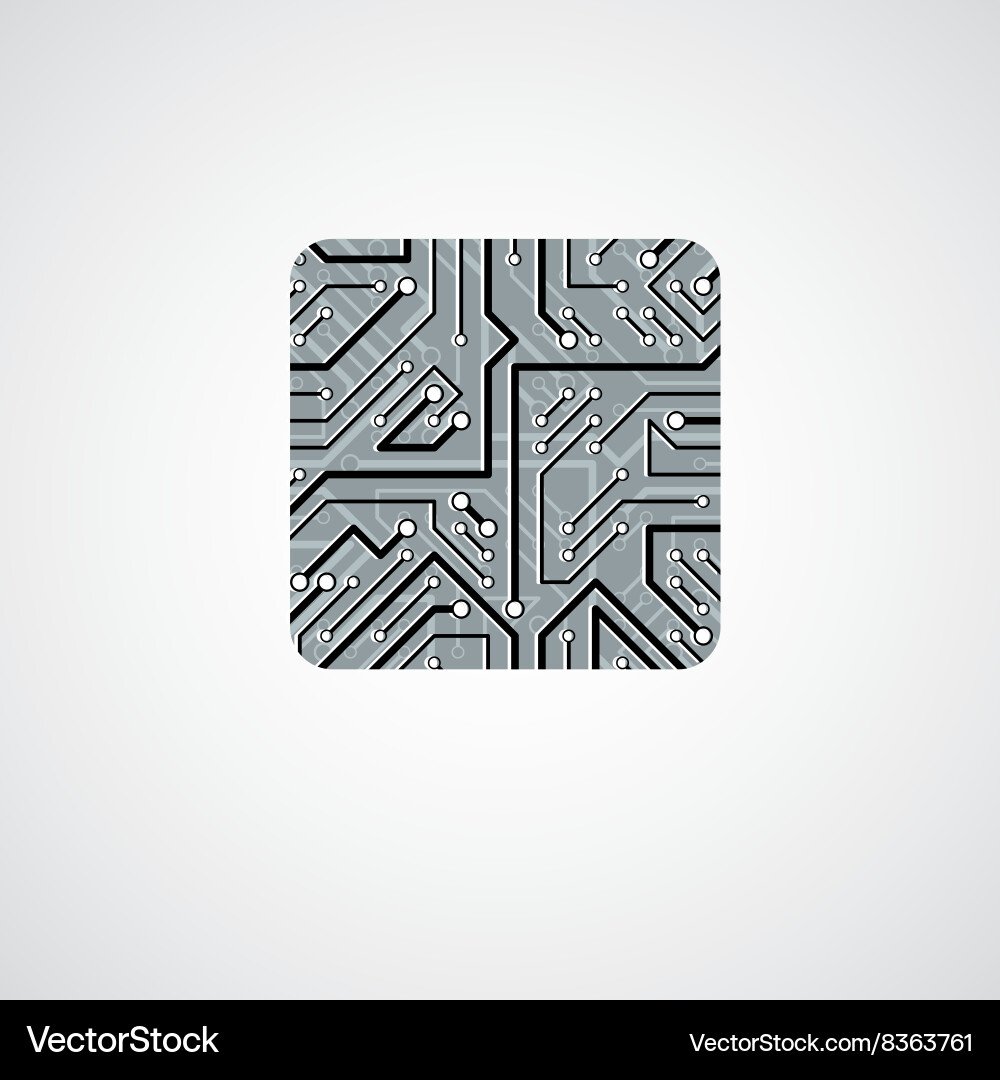 Technology cpu design with square microprocessor Vector Image