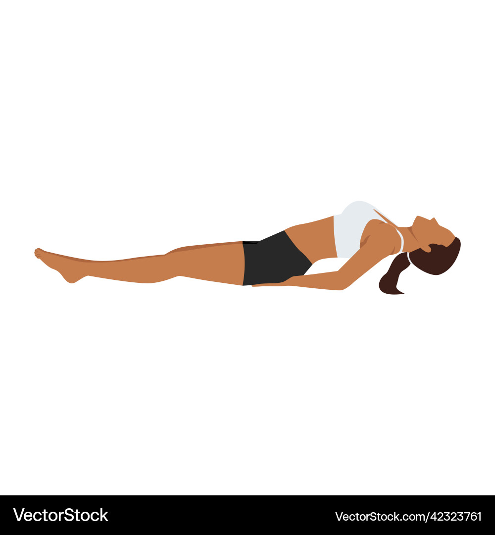 Woman doing fish pose matsyasana exercise Vector Image