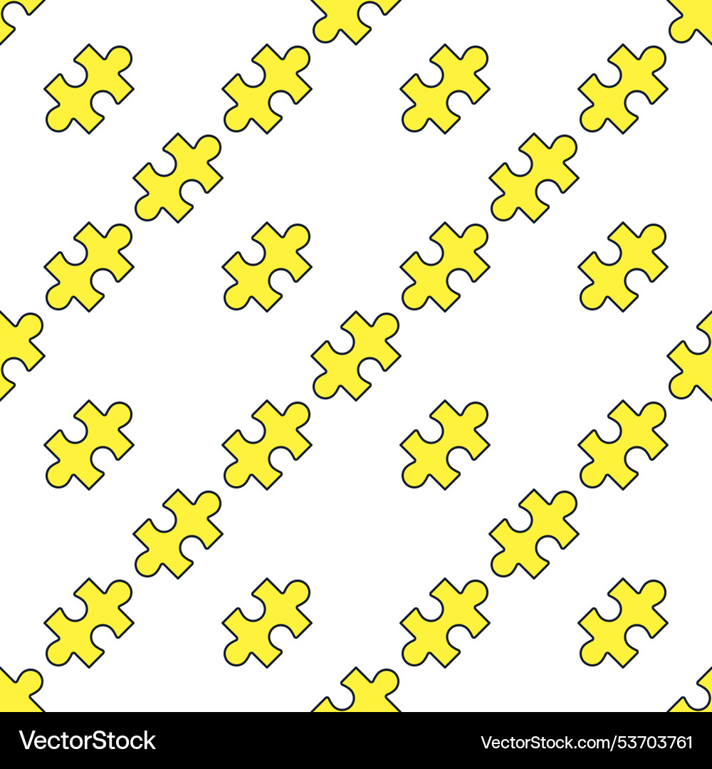 Yellow jigsaw puzzle element minimal colored Vector Image