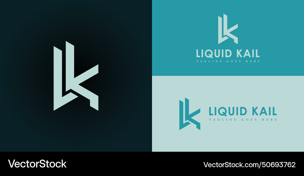 Abstract initial letter lk or kl logo in white Vector Image