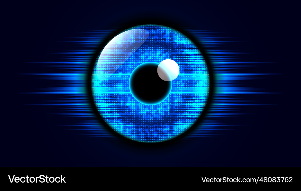Digital eye cyber security concept scan big Vector Image