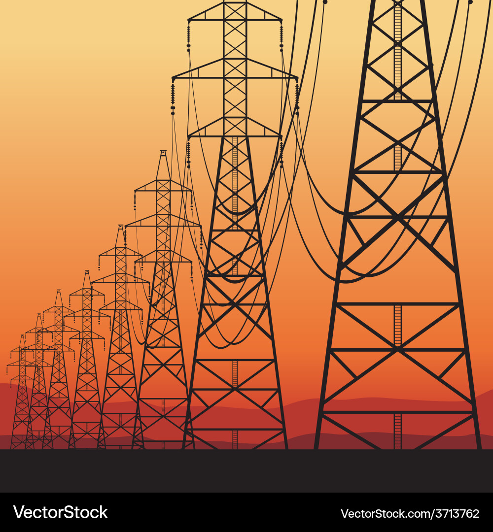 Electrical power lines Royalty Free Vector Image