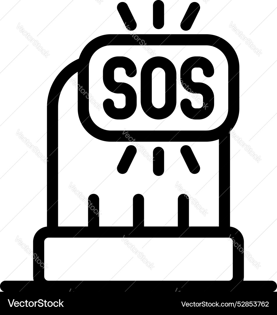 Emergency light flashing sos signal for rescue Vector Image