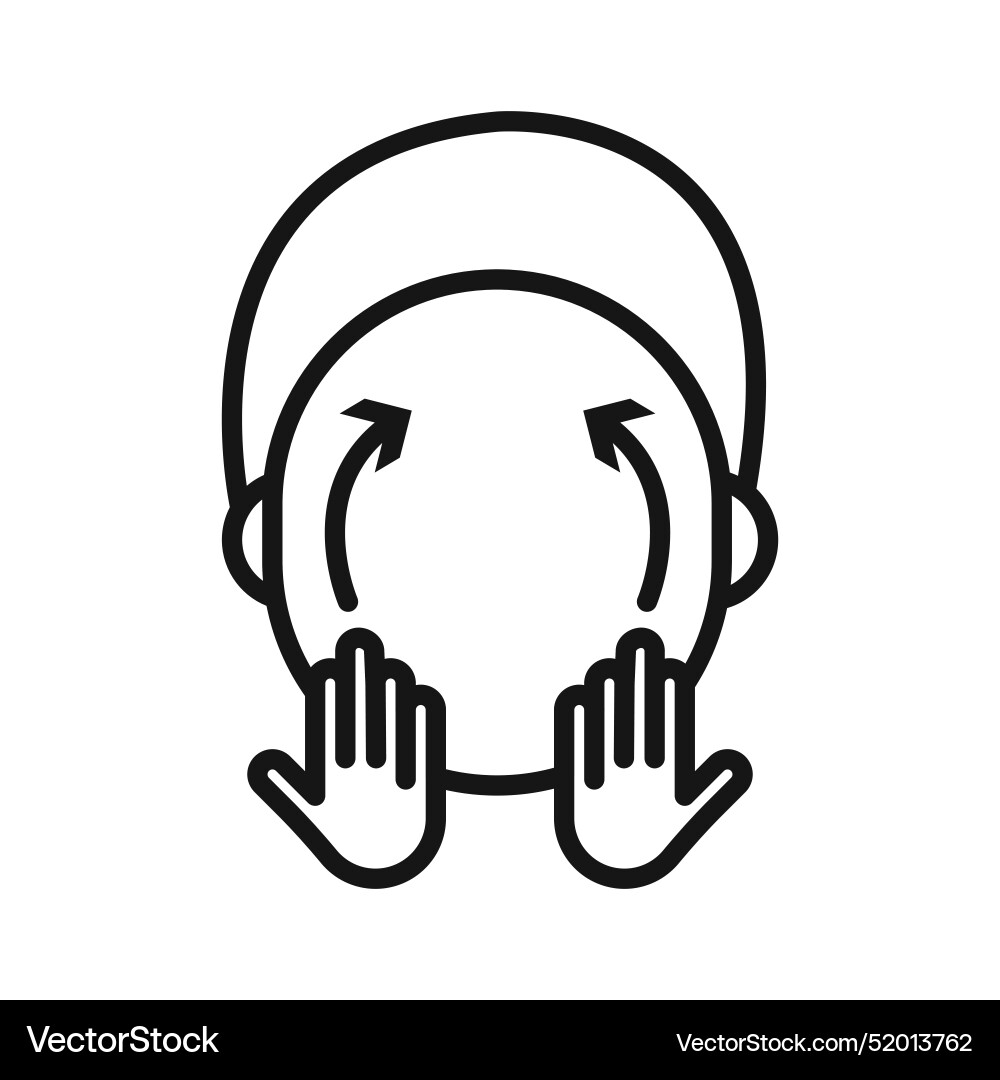Face massage icon black line art Royalty Free Vector Image