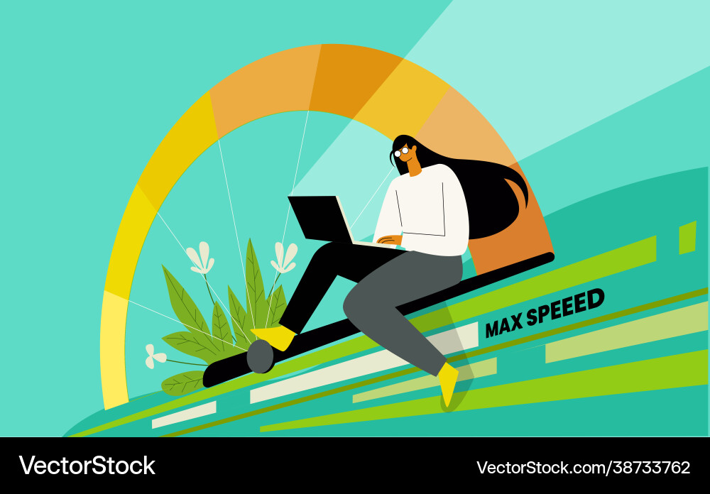 Fast internet speed concept Royalty Free Vector Image