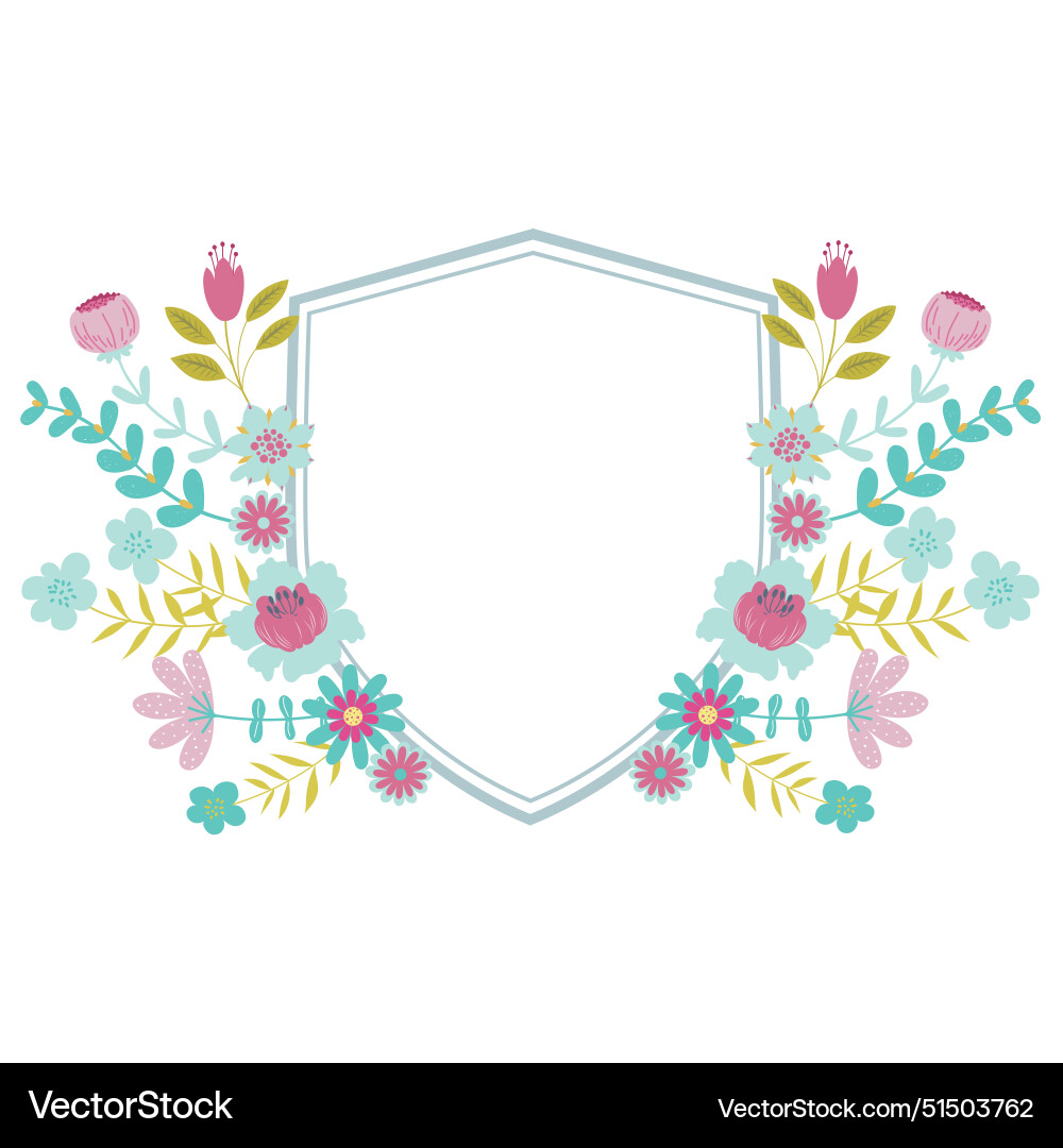 Floral wedding crest Royalty Free Vector Image