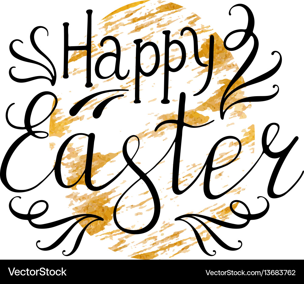 Happy easter lettering egg Royalty Free Vector Image