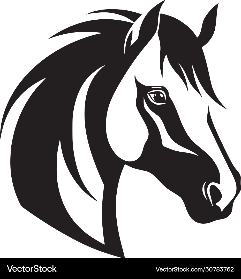 Horse - black and white Royalty Free Vector Image