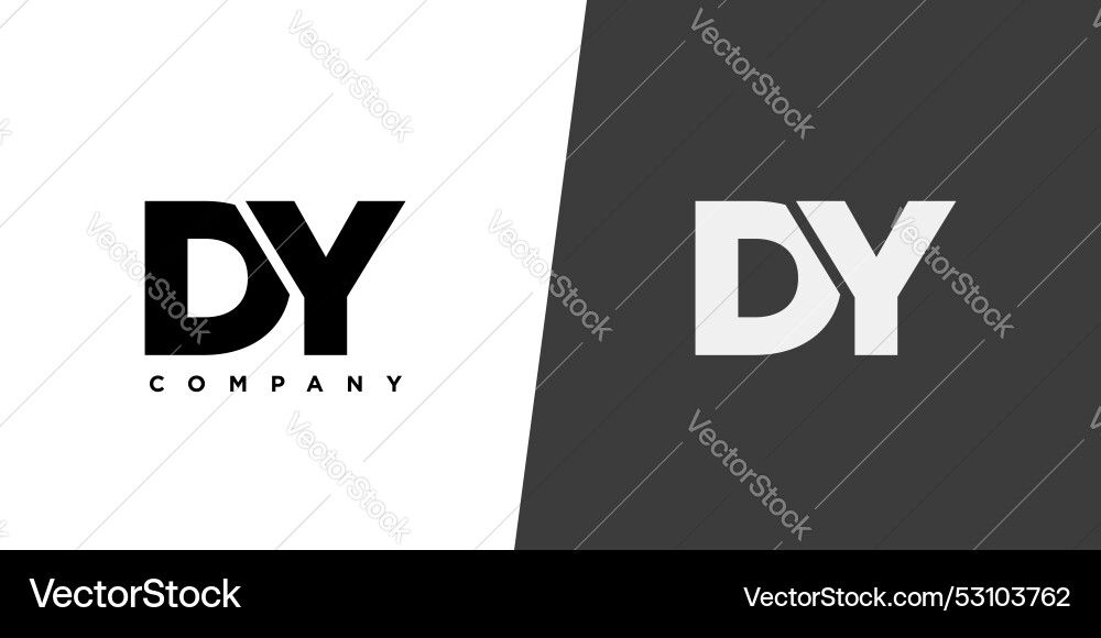 Letter d and y dy logo design template minimal Vector Image