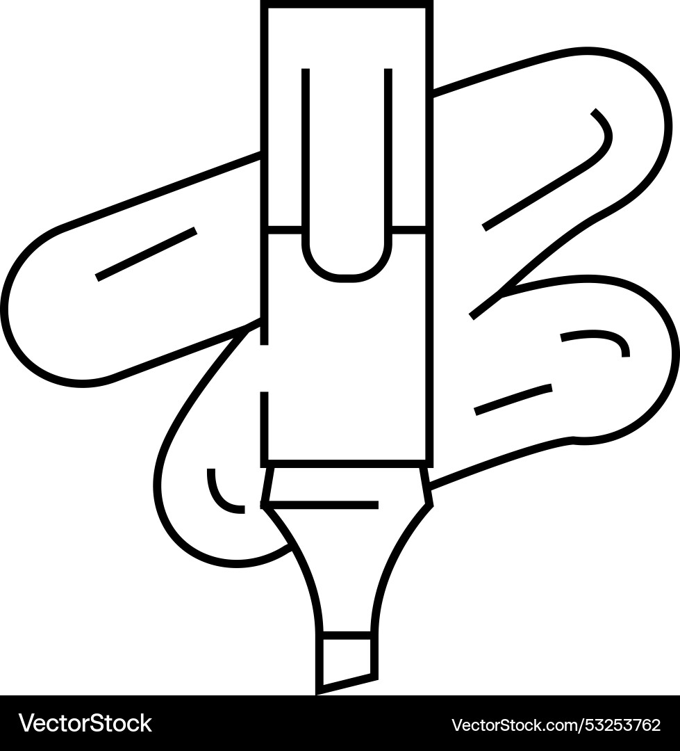 Marker stationery line icon Royalty Free Vector Image