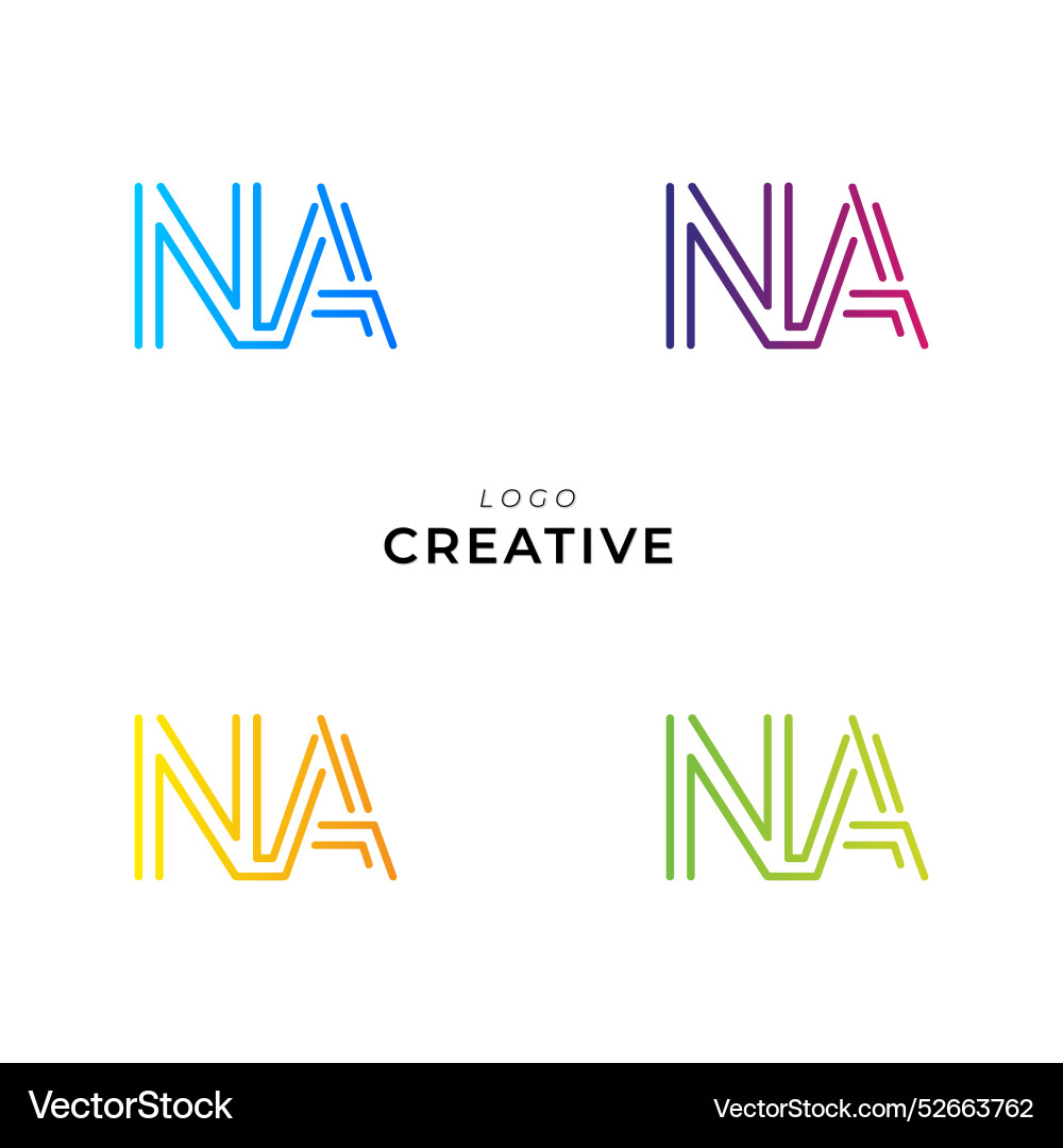 Nva na creative latter logo design branding d Vector Image
