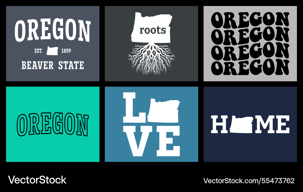 Oregon state text t shirt design Royalty Free Vector Image