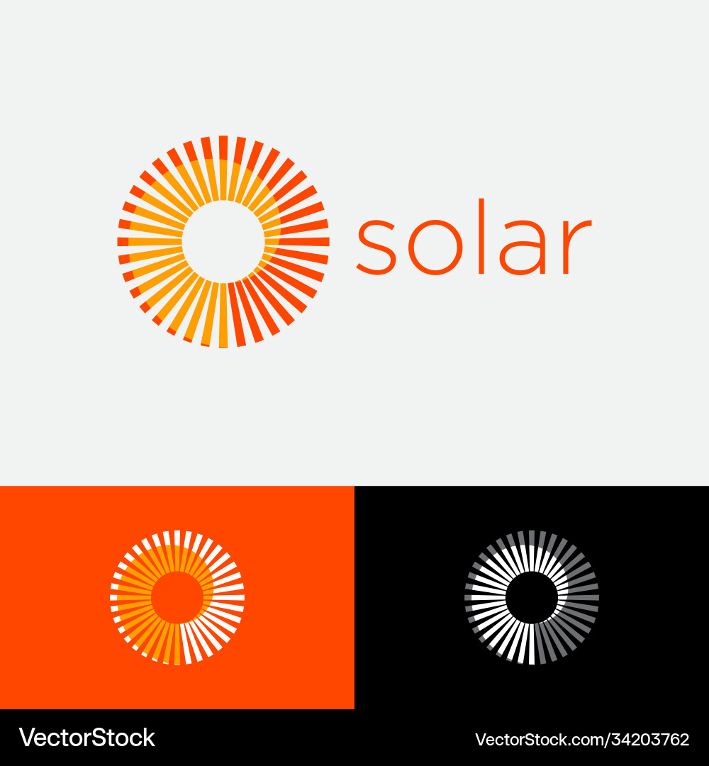 Solar logo sunrays with vortex loading icon Vector Image