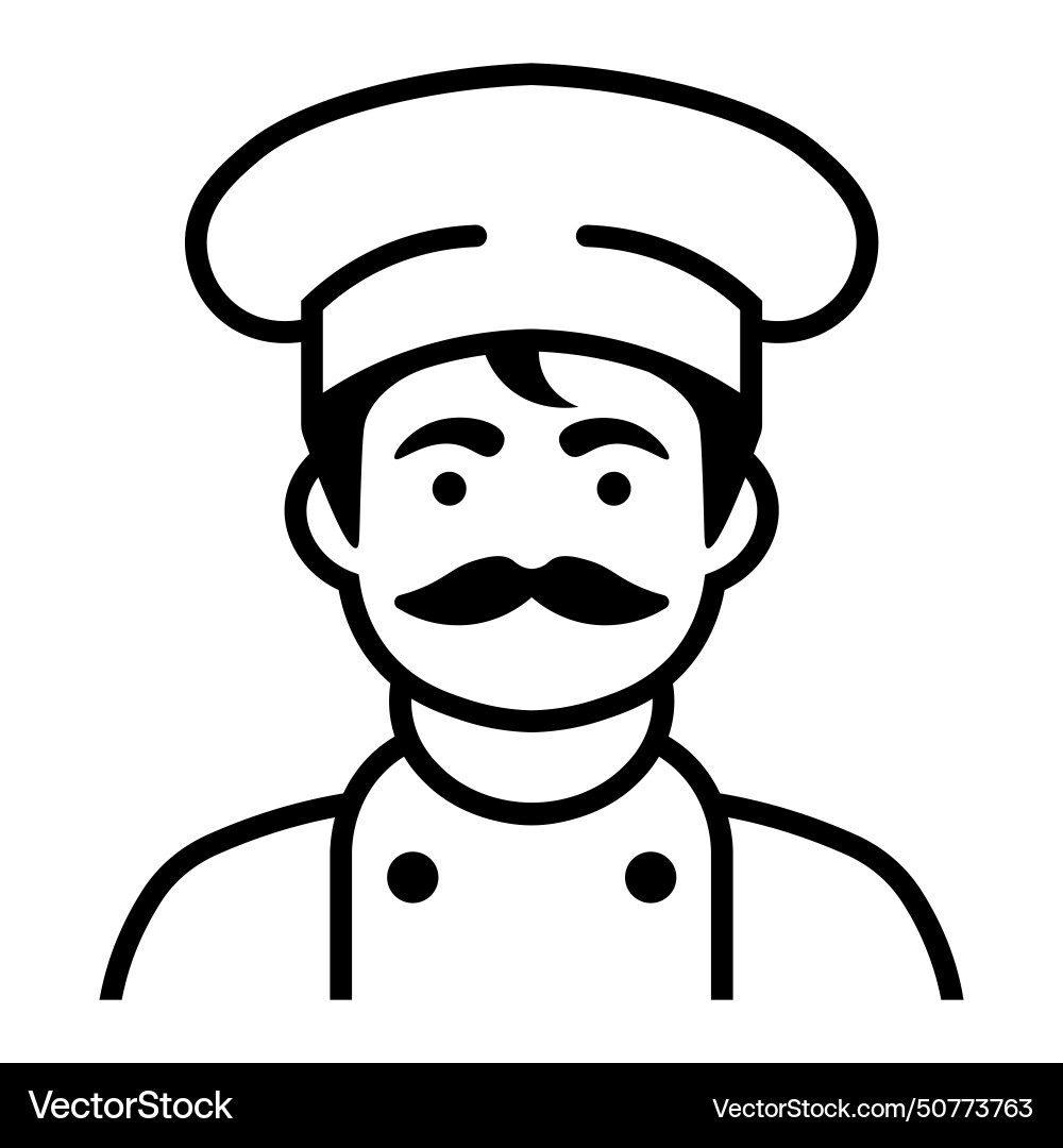 Black chef icon on white background Royalty Free Vector