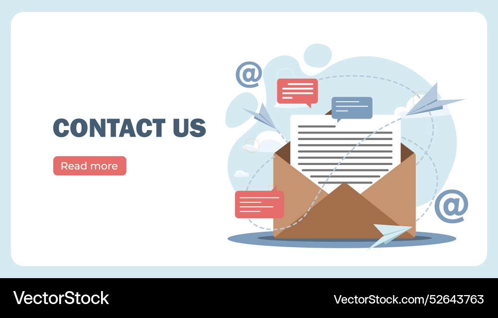 Contact us poster envelope with letter business Vector Image
