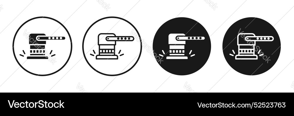 Floor sanding machine icon set black filled Vector Image