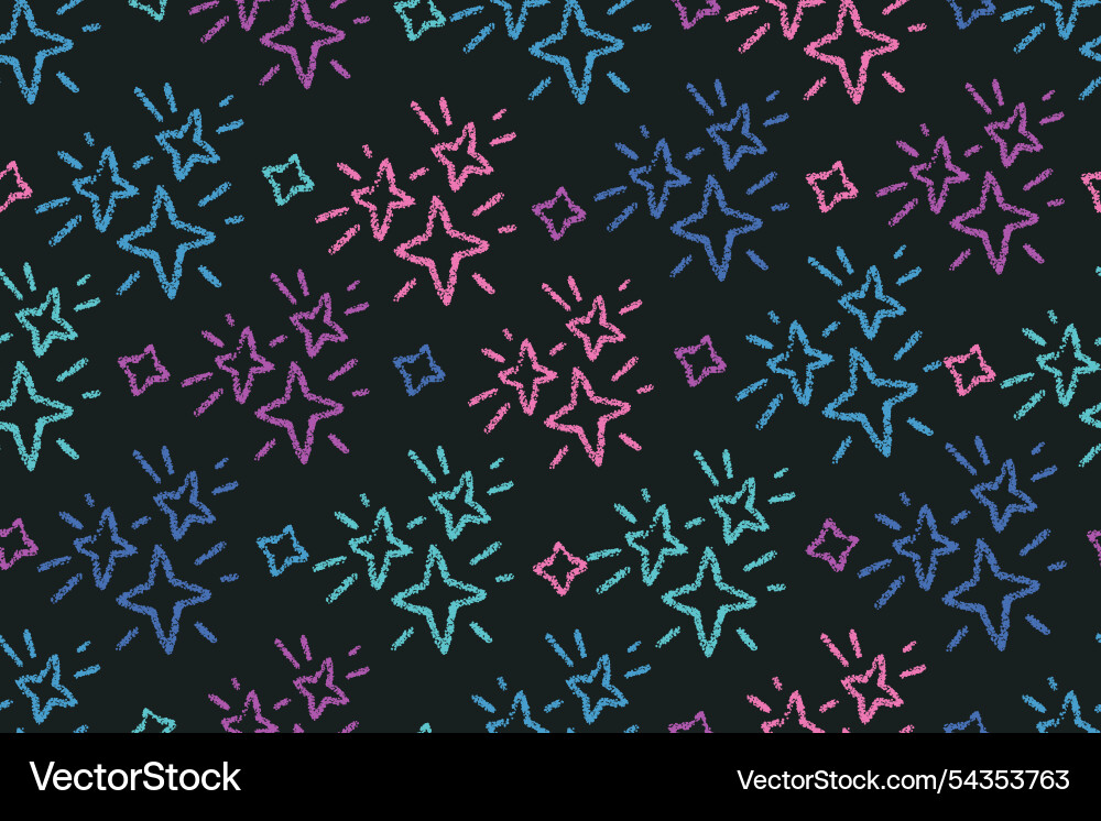 Hand Drawn Starry Night Pattern Royalty Free Vector Image