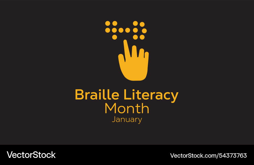 National braille literacy month Royalty Free Vector Image