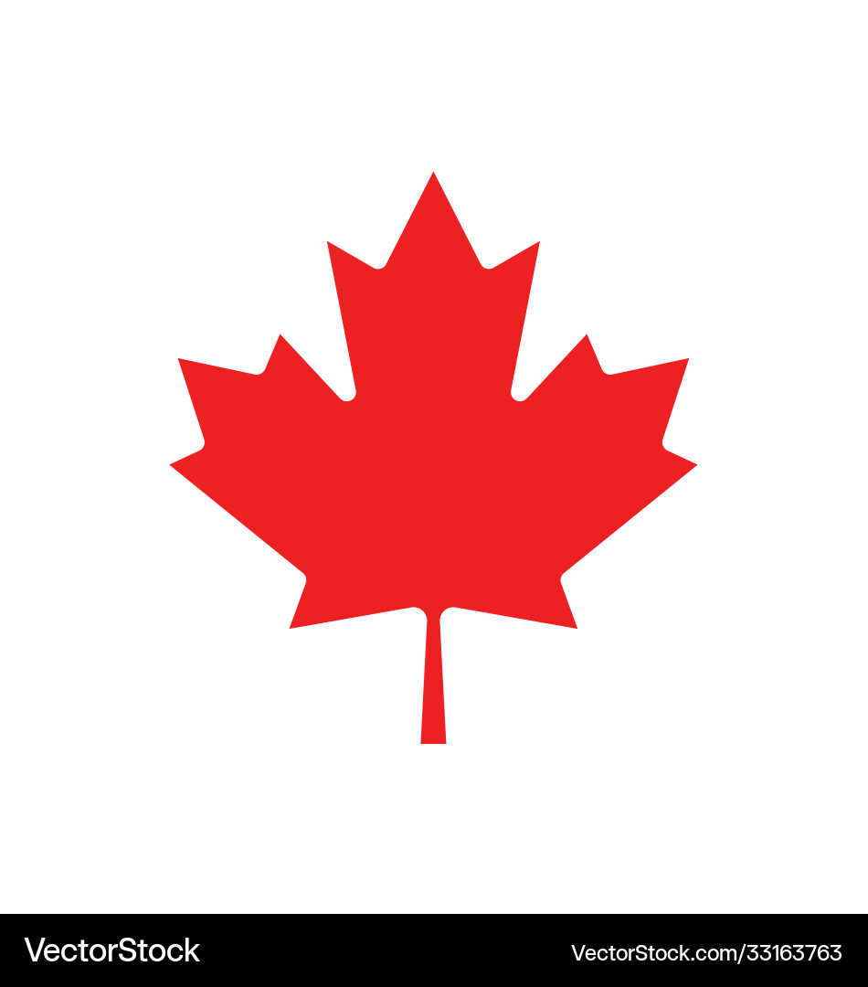 Red Maple Leaf Emblem Royalty Free Vector Image