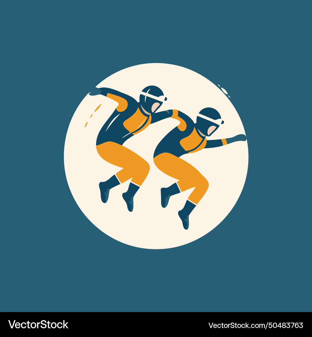 Rugby player flat design style eps 10 Royalty Free Vector