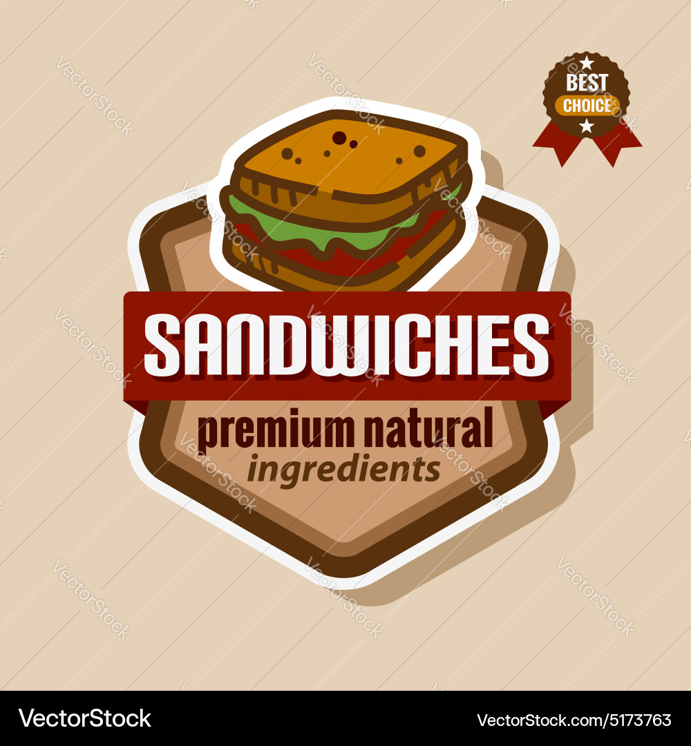 Sandwiches label Royalty Free Vector Image - VectorStock