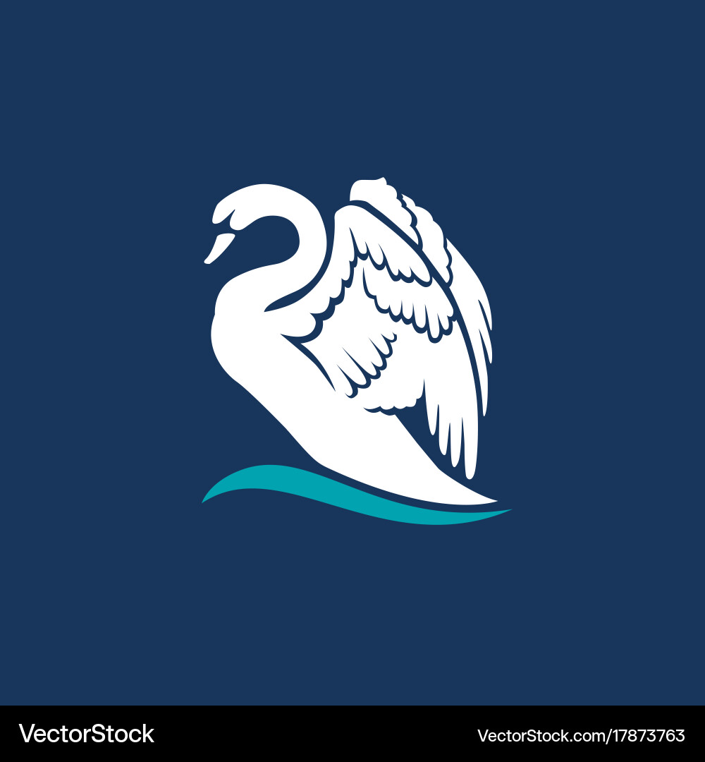 Swan logo sign emblem-16 Royalty Free Vector Image