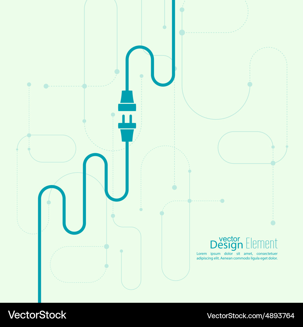 Abstract background with wire plug and socket Vector Image