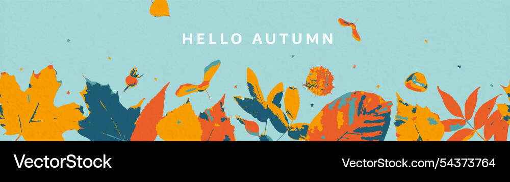 Autumn leaves border background fall Royalty Free Vector