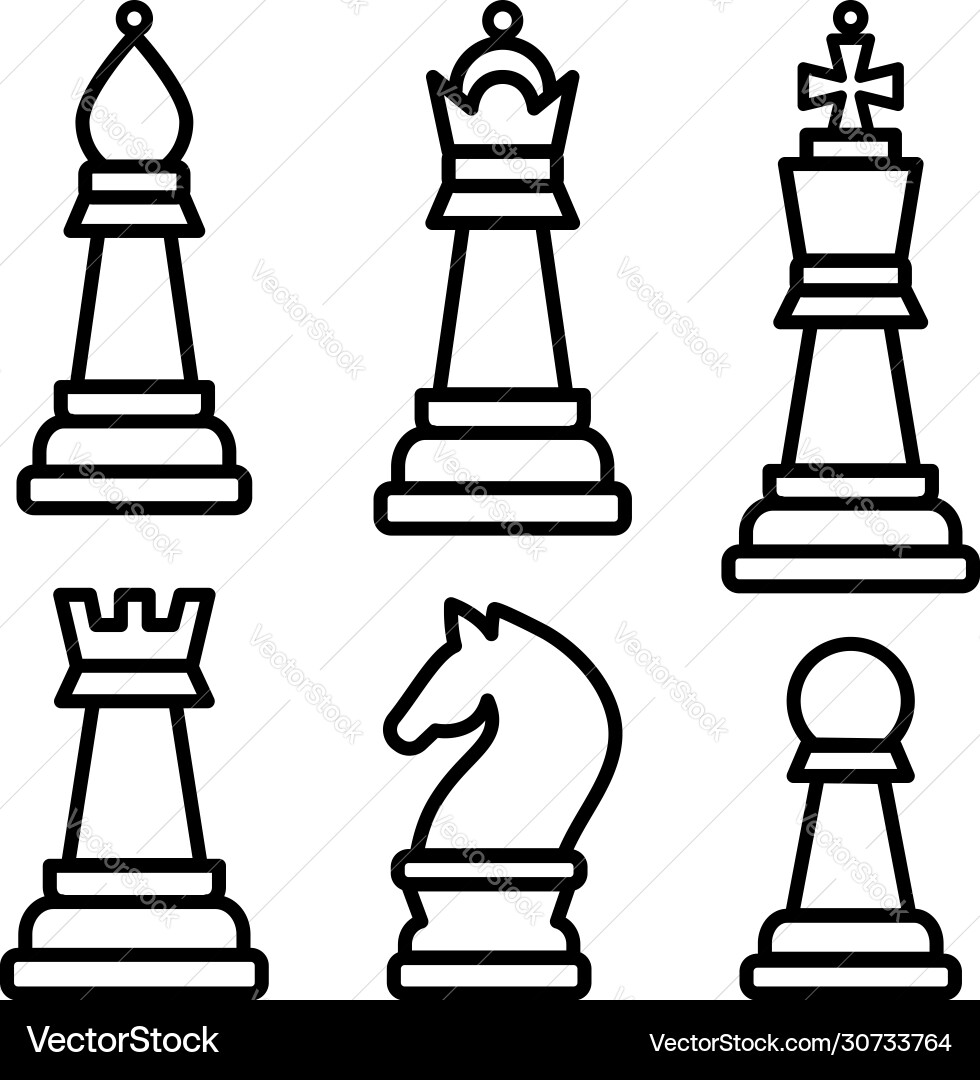 Chess Piece Icon Set Royalty Free Vector Image