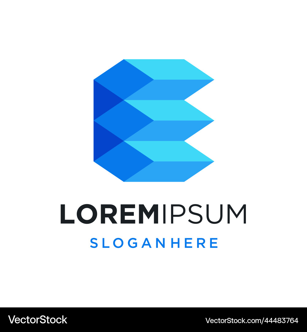 Creative modern origami letter initial e logo Vector Image