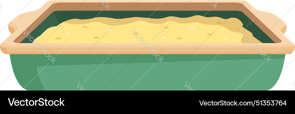 Freshly baked casserole in green dish Royalty Free Vector