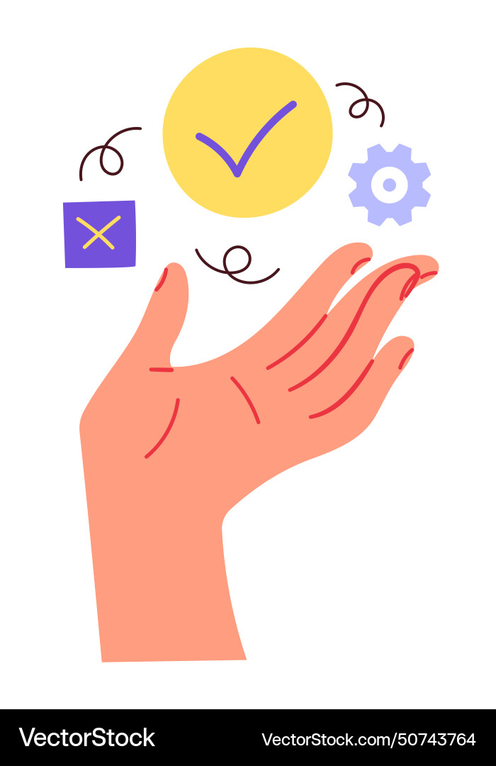 Hand done sign task completed finished work Vector Image