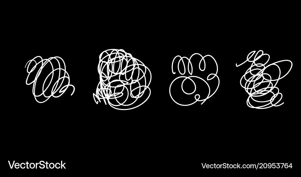 Hand Drawn Scribble Shapes Royalty Free Vector Image